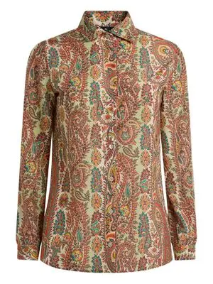 Etro Paisley Print Silk Blend Shirt - Multicolor