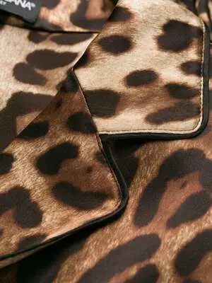 Dolce & Gabbana Leopard Print Silk Shirt With Belt
