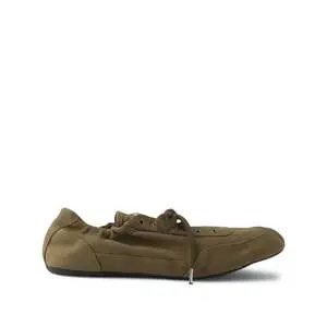 Prada PRADA Canvas Lace-Up Sneakers Brown