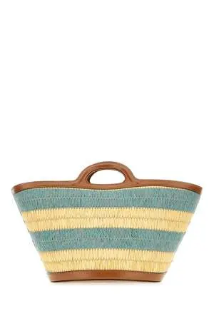 Marni Striped Raffia Tote Bag