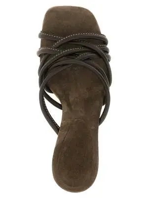 Brunello Cucinelli Leather Strappy Heeled Sandals