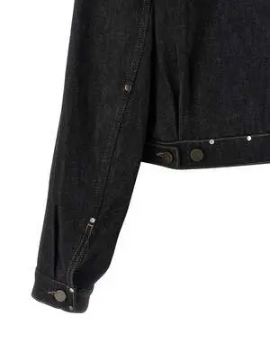 LEMAIRE Lemiare Denim Blouson With Rivets And Contrast Stitching