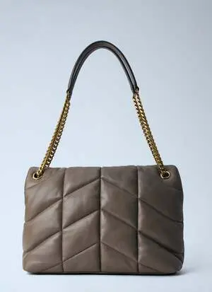 Saint Laurent Puffer Medium Shoulder Bag - Brown