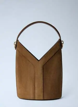Saint Laurent Suede Y Top-handle Bucket Bag - Brown