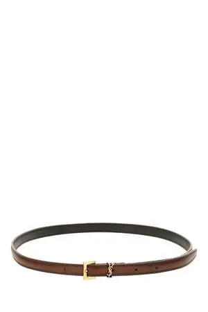 Saint Laurent Skinny Leather Belt With Logo Buckle - Multicolor