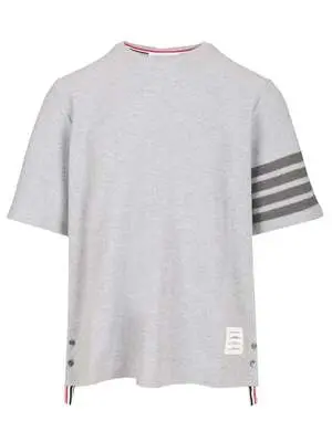 Thom Browne Short-sleeved Cotton T-shirt - Gray