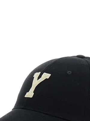 Saint Laurent Baseball Cap With Maxi Logo - Black