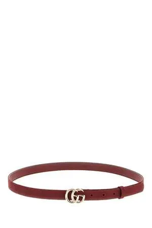 Gucci Leather Belt With Logo Buckle - Multicolor