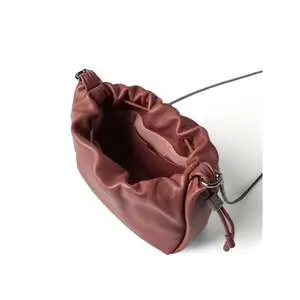 Brunello Cucinelli Leather Bucket Bag With Detachable Chain Strap - Red