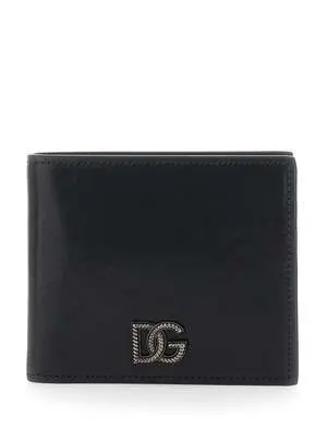 Dolce & Gabbana Dolce & Gabbana Men Black Bi-Fold Wallet With Logo Plate In Leather For Men Multicolor