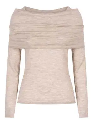 Max Mara MAX MARA Lightweight Cashmere Sweater With Removable Wrap Detail Multicolor