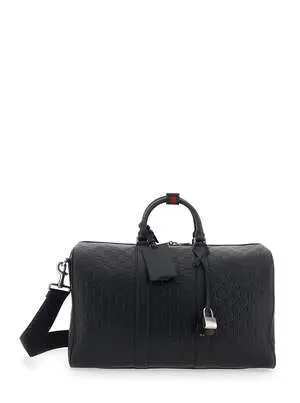Gucci Emblem Suitcase With All-over Gg Pattern - Multicolor