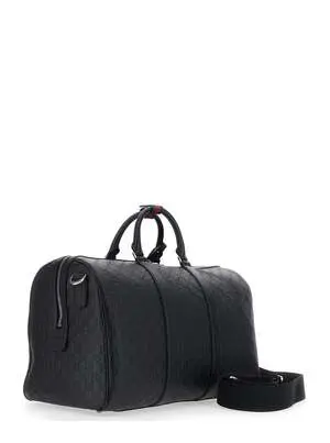 Gucci Emblem Suitcase With All-over Gg Pattern