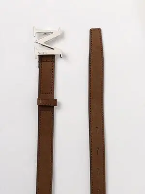 Max Mara Leather Belt With Monogram Buckle
