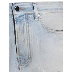Amiri Light Wash Distressed Straight-leg Jeans - Blue
