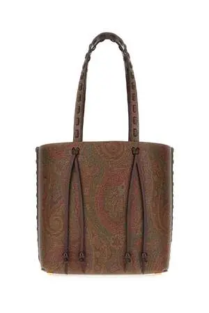 Etro Paisley Print Shopper Bag With Braided Handles - Multicolor