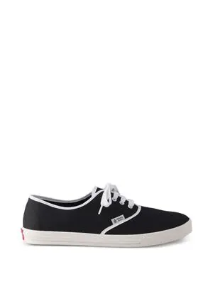 Prada Drill Fabric Lace-up Sneakers - Black