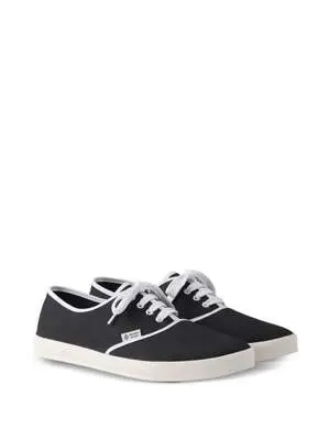 Prada Drill Fabric Lace-up Sneakers - Black