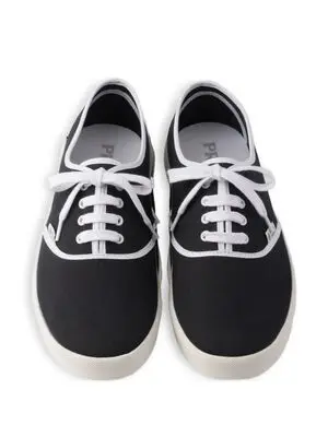 Prada Drill Fabric Lace-up Sneakers - Black