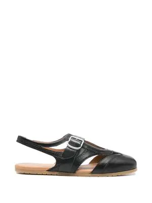 Dries Van Noten Leather Slingback Sandals - Black