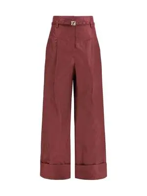 Fendi Taffeta Silk Trousers - Multicolor