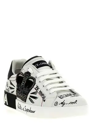 Dolce & Gabbana Portofino' Sneakers With Jewel Detail