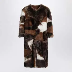 Prada Patchwork Shearling Coat - Multicolor