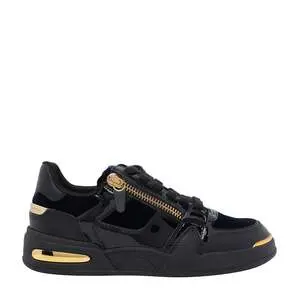 GIUSEPPE ZANOTTI Leather Zip-up And Lace-up Sneakers - Black
