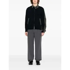 Sacai Paneled Zip-up Shirt Jacket - Blue