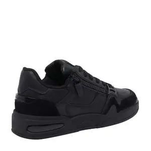 GIUSEPPE ZANOTTI Calf Leather Zip-up Lace-up Sneakers - Black