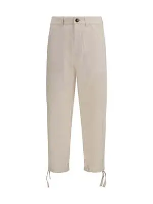 Brunello Cucinelli Linen Drawstring Waist Pants