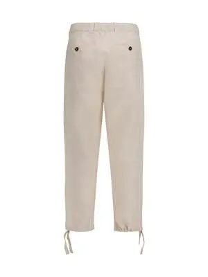 Brunello Cucinelli Linen Drawstring Waist Pants