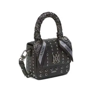Amiri Leather Mini Bag With Stud Embellishments And Logo Plaque
