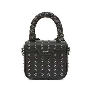 Amiri Leather Mini Bag With Stud Embellishments And Logo Plaque