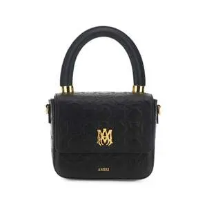 Amiri Leather Mini Bag With Stud Embellishments And Logo Plaque - Black
