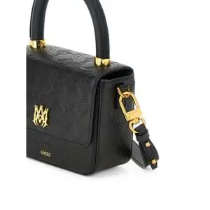 Amiri Leather Mini Bag With Stud Embellishments And Logo Plaque - Black