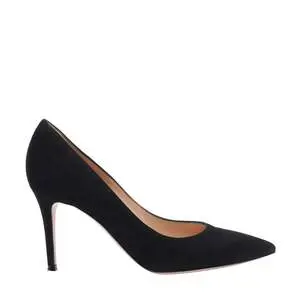 GIANVITO ROSSI Calf Leather Pointed Toe Stiletto Pumps - Black