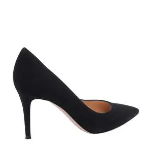 GIANVITO ROSSI Calf Leather Pointed Toe Stiletto Pumps - Black