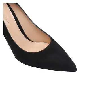 GIANVITO ROSSI Calf Leather Pointed Toe Stiletto Pumps - Black