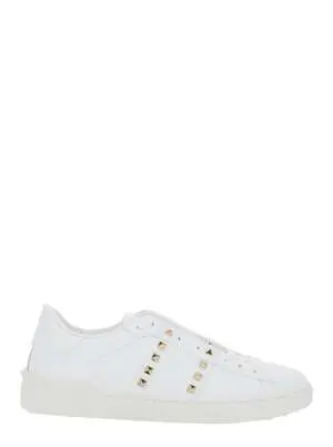 Valentino Garavani Rockstud Untitled Leather Sneakers - White