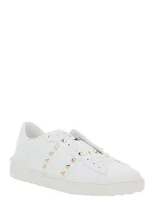 Valentino Garavani Rockstud Untitled Leather Sneakers - White