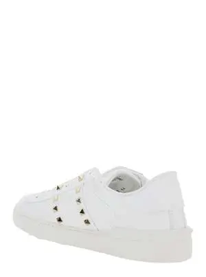 Valentino Garavani Rockstud Untitled Leather Sneakers - White