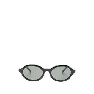 Gucci Logo Detail Oval Frame Sunglasses - Black