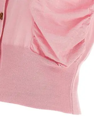 VIVIENNE WESTWOOD Pamela Cropped V-neck Sweater - Pink