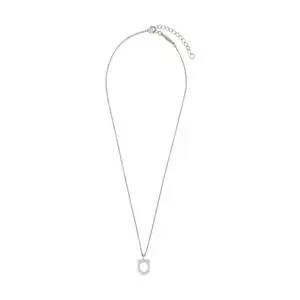 FERRAGAMO Gancini Necklace With Crystals - Silver