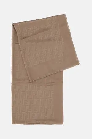 Fendi Silk Jacquard Stole With Ff Motif - Multicolor