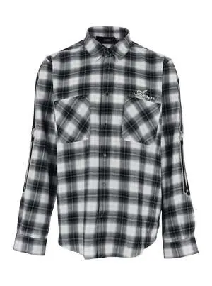 Amiri Shirt With Classic Collar And All-over Check Motif In Wool For - Multicolor