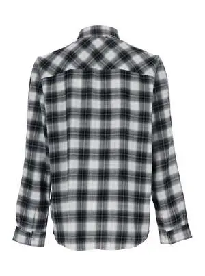 Amiri Shirt With Classic Collar And All-over Check Motif In Wool For