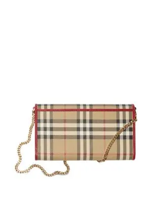 Burberry Check Chain Strap Wallet - Multicolor