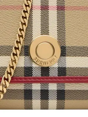 Burberry Check Chain Strap Wallet - Multicolor